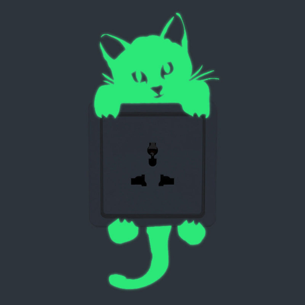 Glow in the dark Cat light switch sticker - AW0005