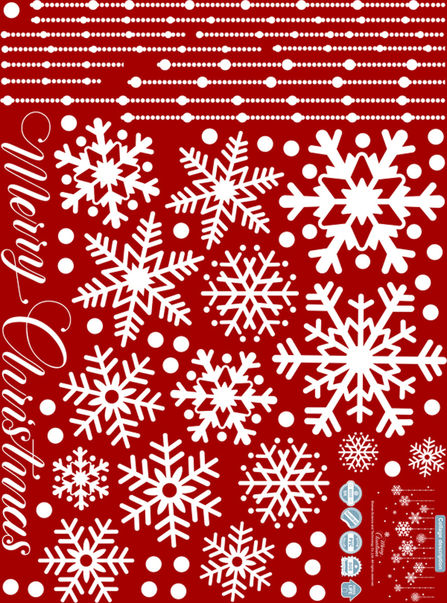 Hanging Snow Flakes (White) Removable Christmas Wall Stickers AW6030