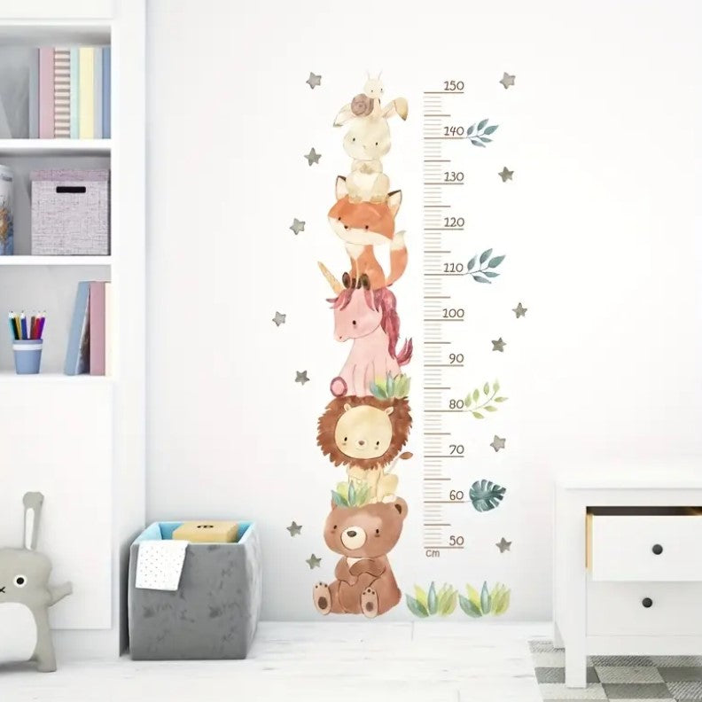 Cute Animal Water Colour Effect Height Chart - AW40100