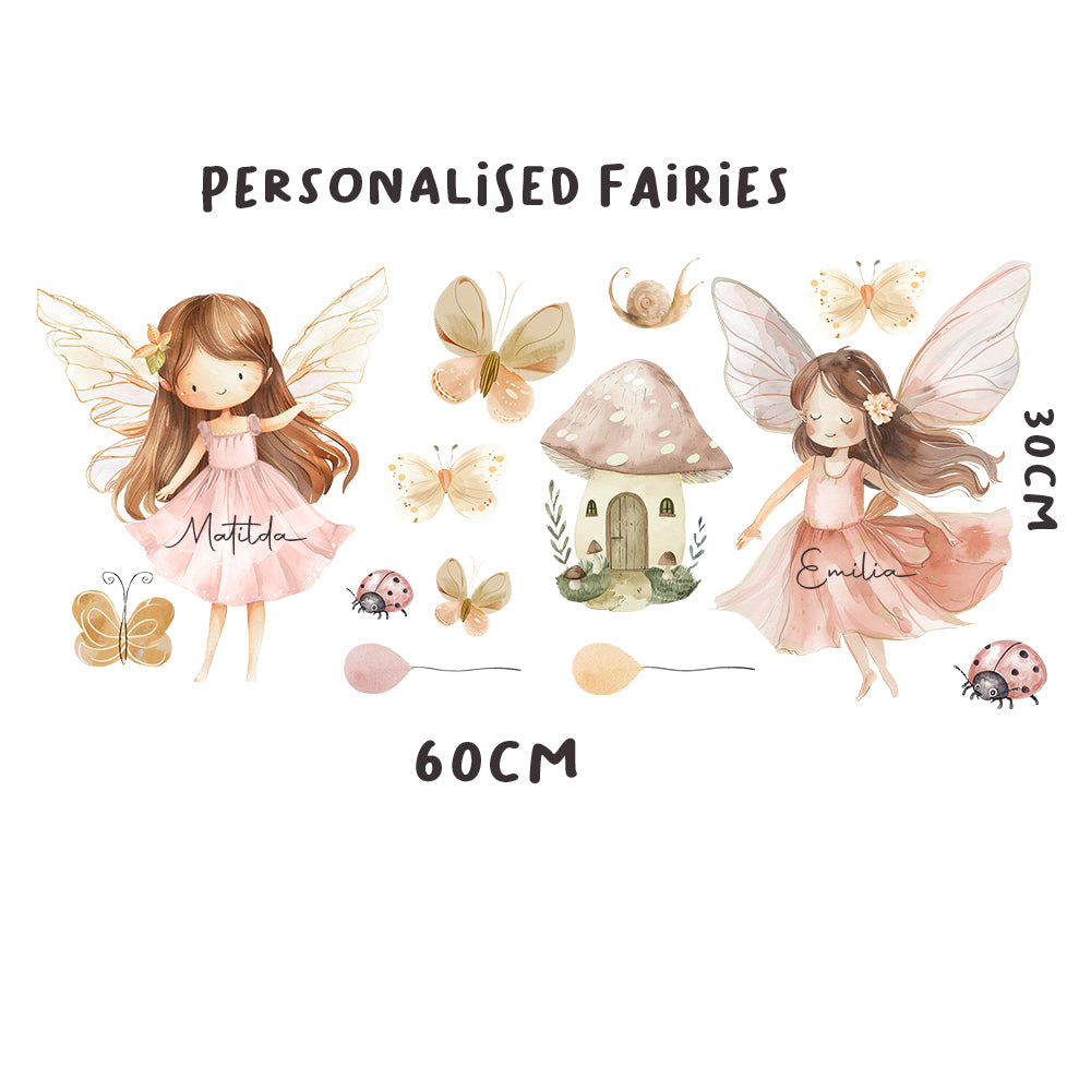 Personalised Fairies Wall Decals AW1011